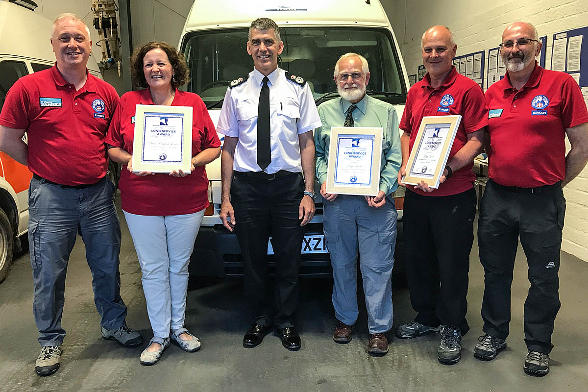 grough — Three Exmoor rescue team members clock up 75 years' service